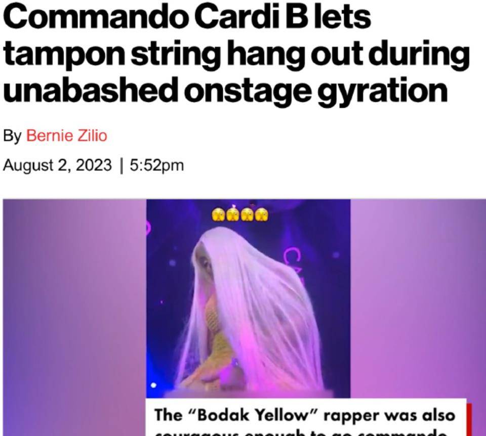 American singer Cardi B has no lower limit! Performing without ...
