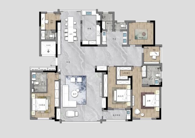 The 280-square-meter flat floor of Nanmen Shijia, simplicity is the ...