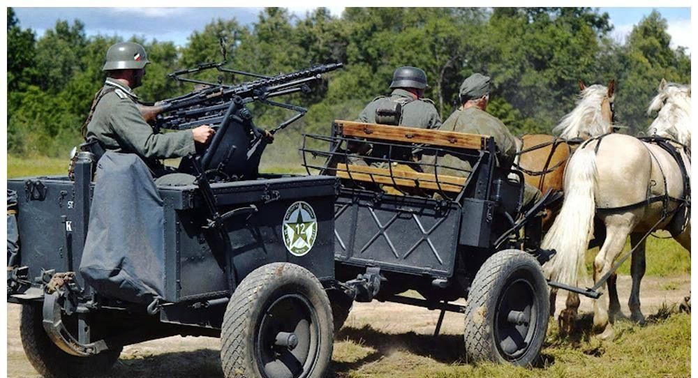 Original and unpopular "self-propelled" anti-aircraft vehicle, horse ...