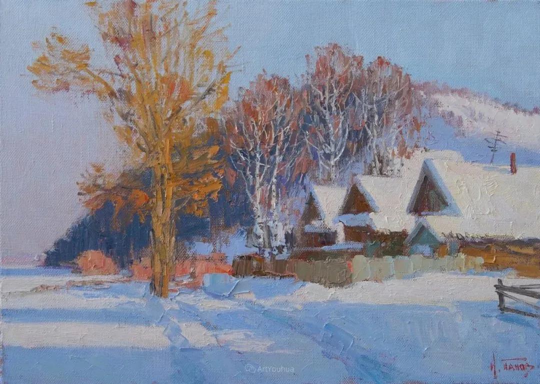 Small Winter Village - Appreciation of Oil Paintings - iMedia