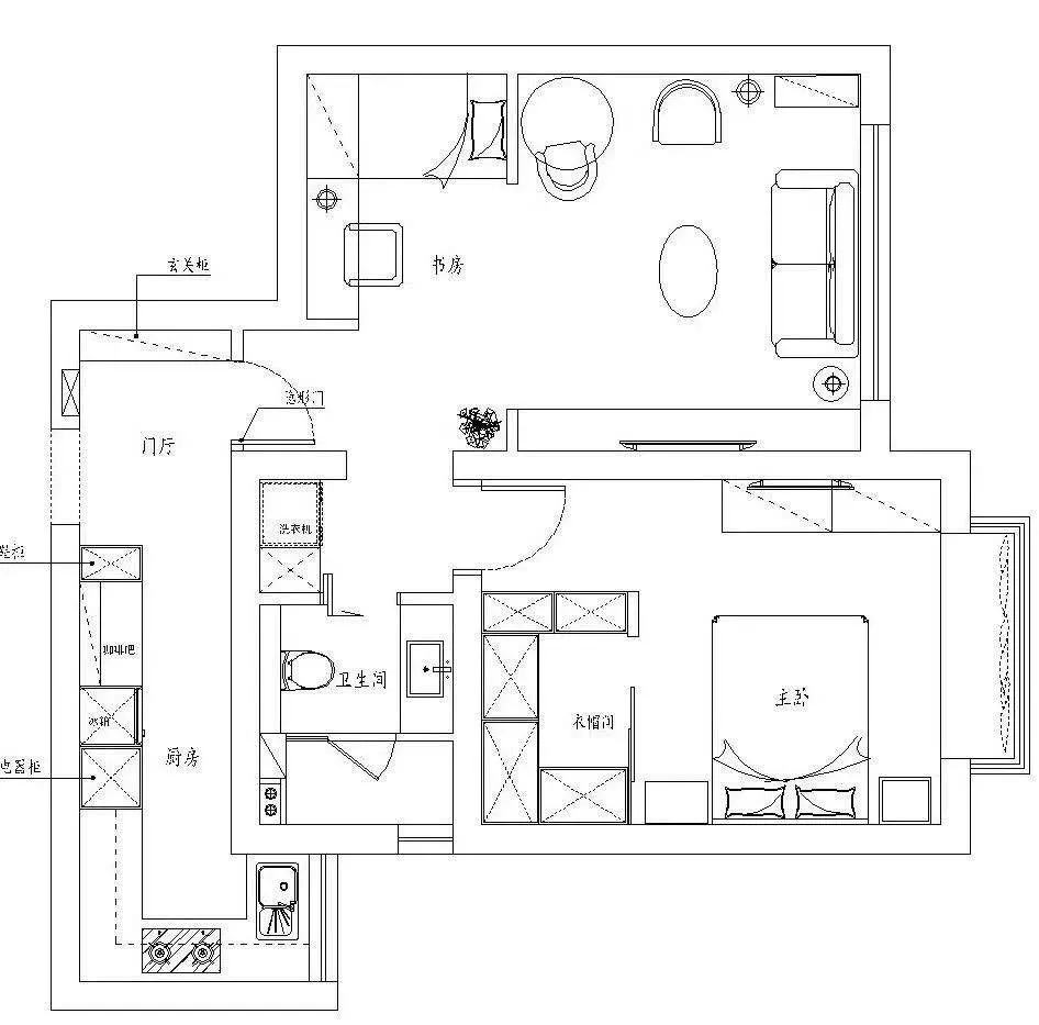 The 55-square-meter simple style small apartment, the body design is ...