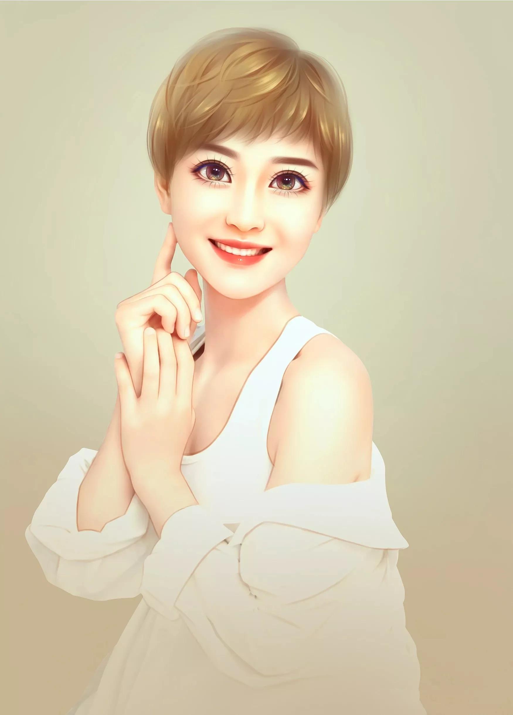 Change to a hand-painted avatar with an elegant, high-value, gentle and ...