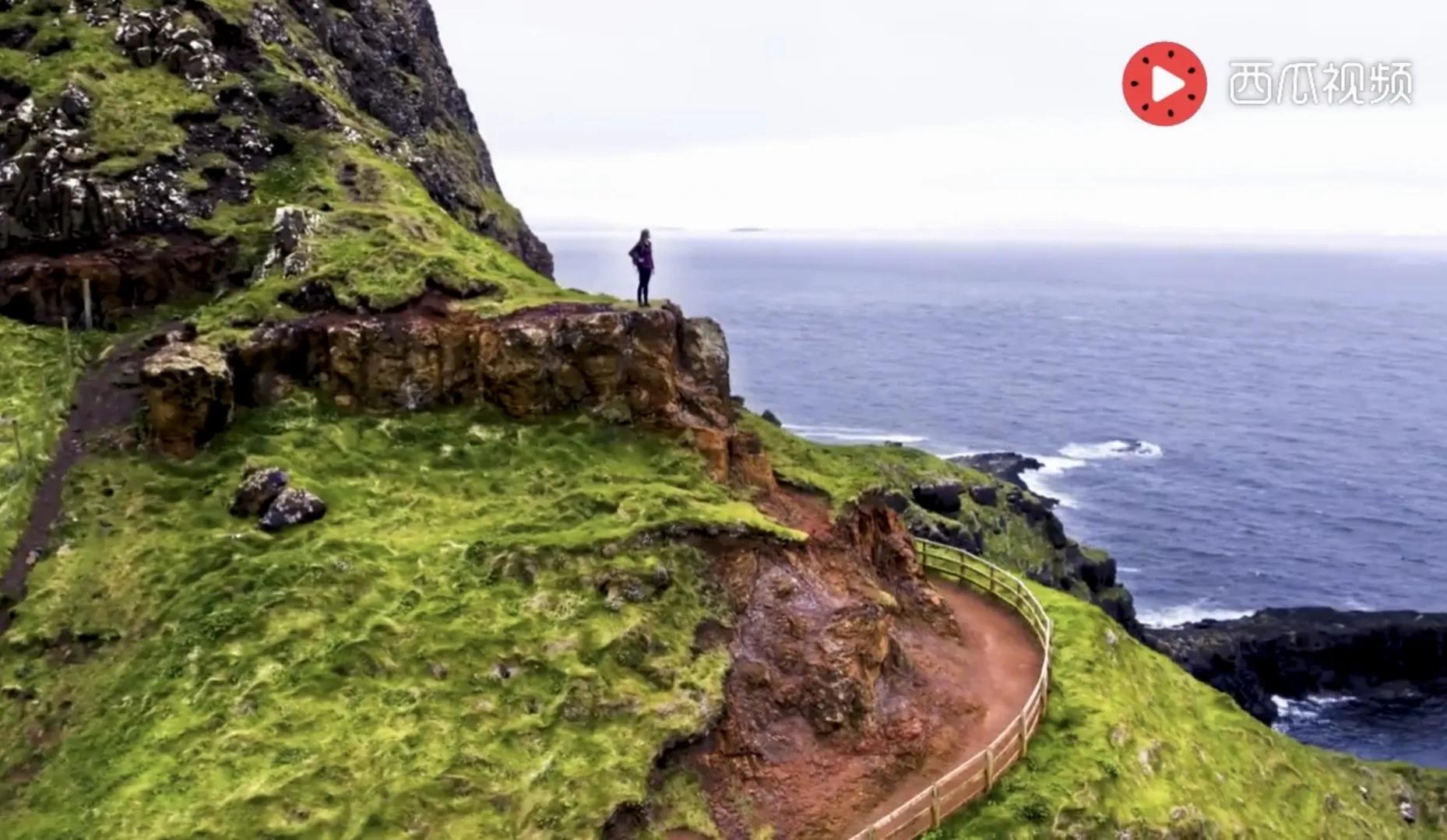 Lonely lighthouses, castles, small houses on the coast of cliffs ...