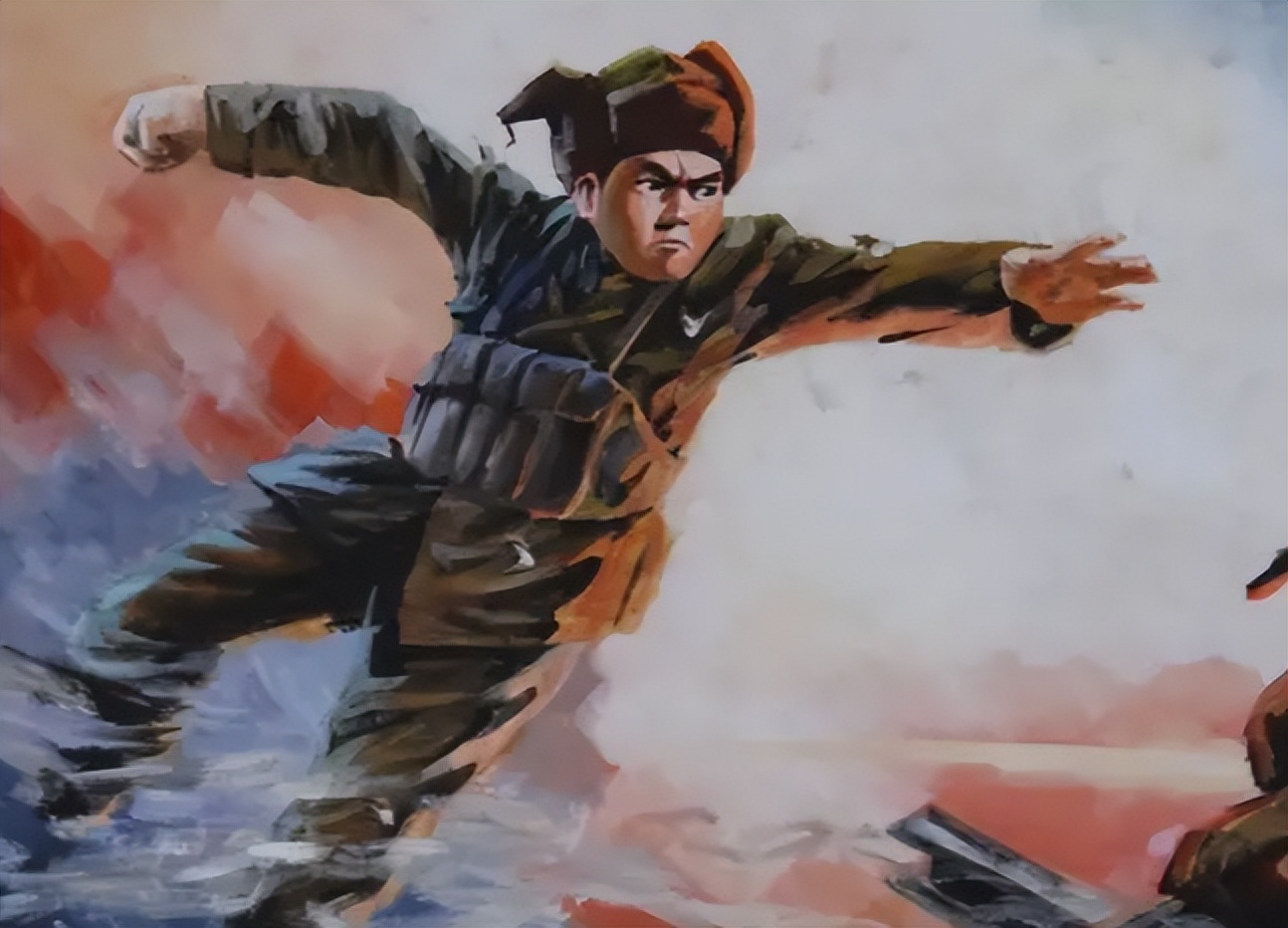 He is a lone hero of the People's Liberation Army. He fought hard with ...
