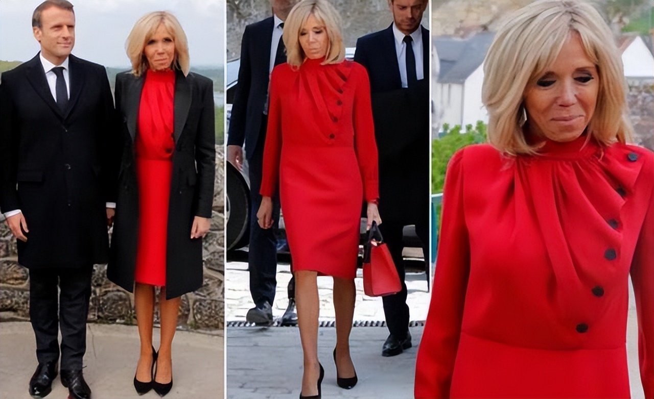 Brigitte's new look is stunning, wearing a bright red dress sparkling ...