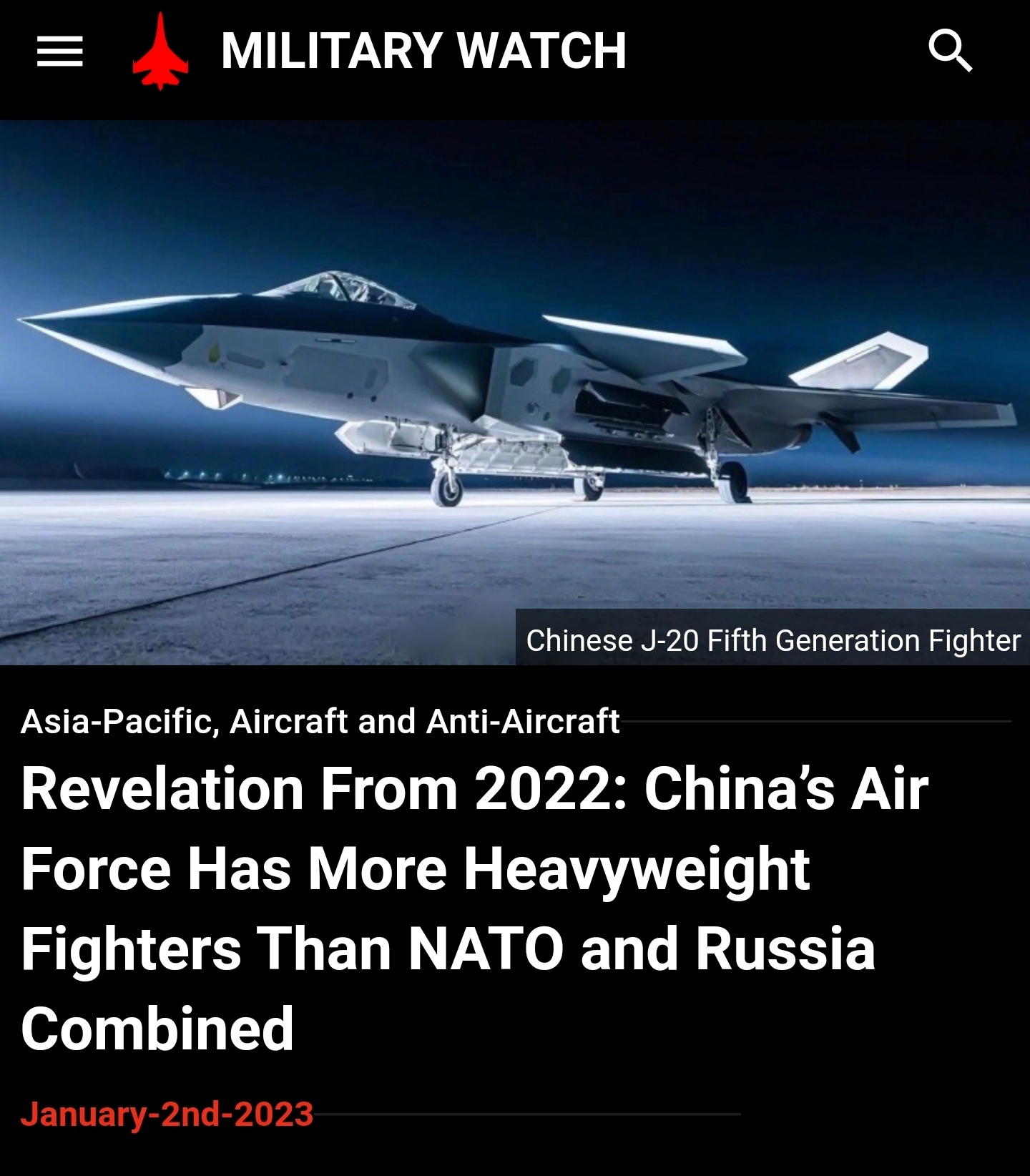 US media: China has 1,100 heavy fighter jets, more than Russia and NATO ...