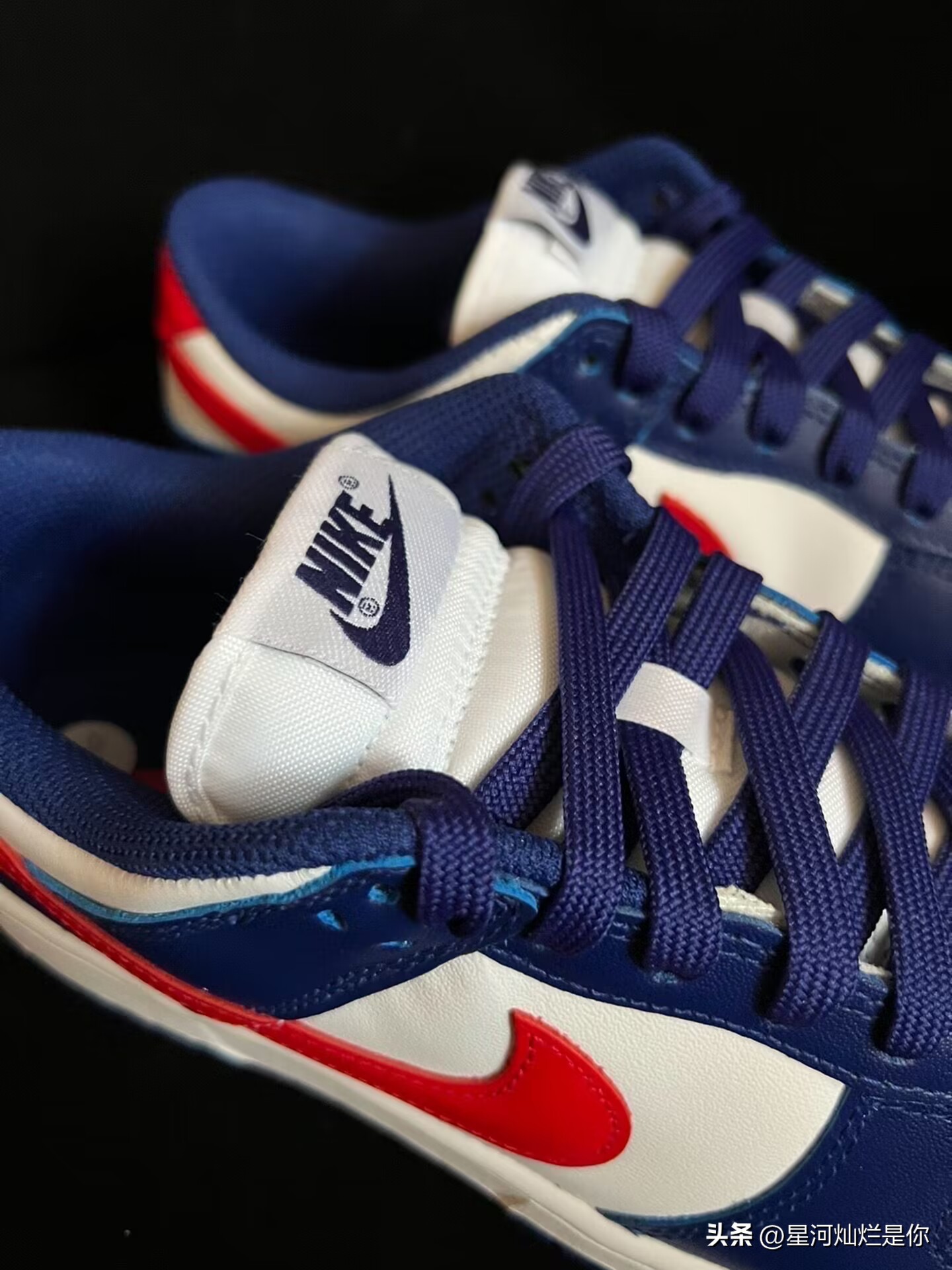 Nike Dunk Low This pair of white, blue and red colors is too refreshing ...