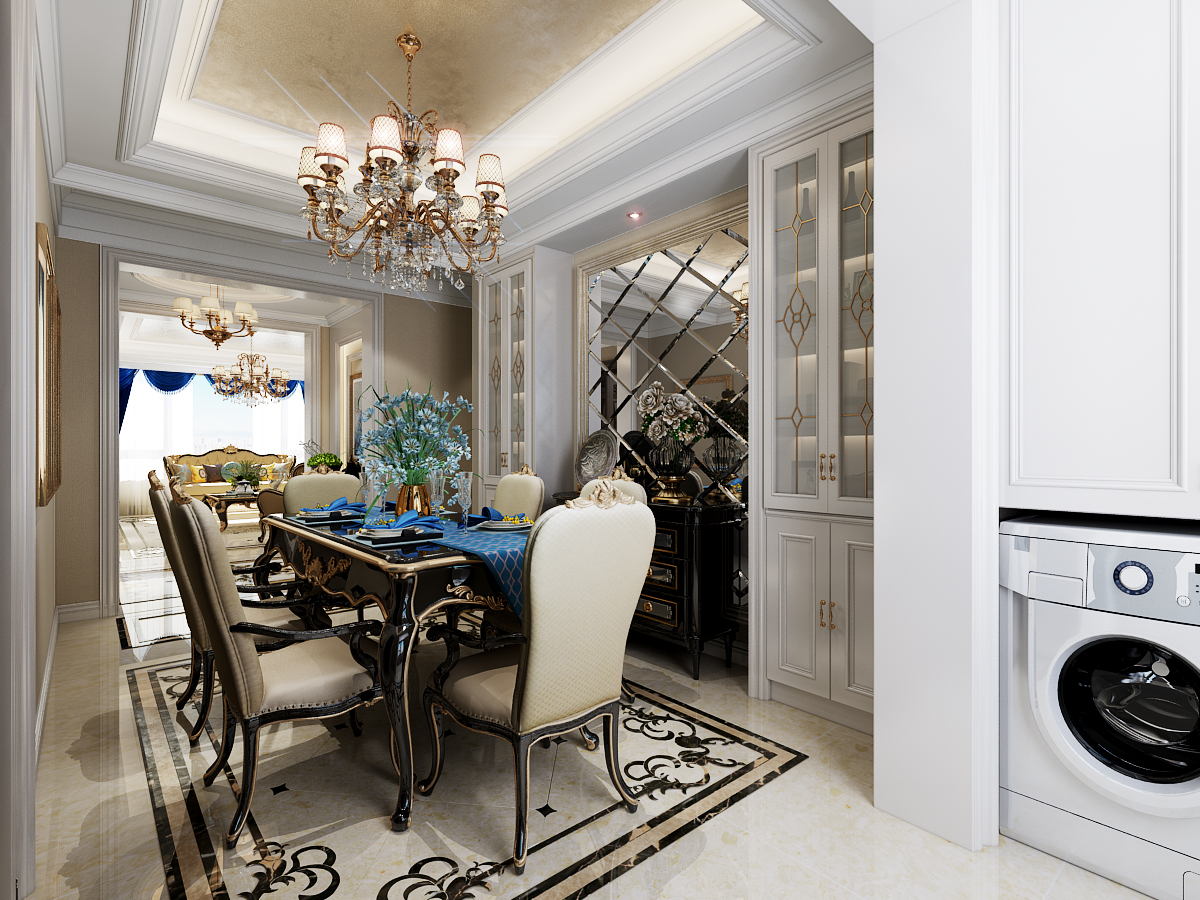 The 155-square-meter European-style three-bedroom apartment is full of ...