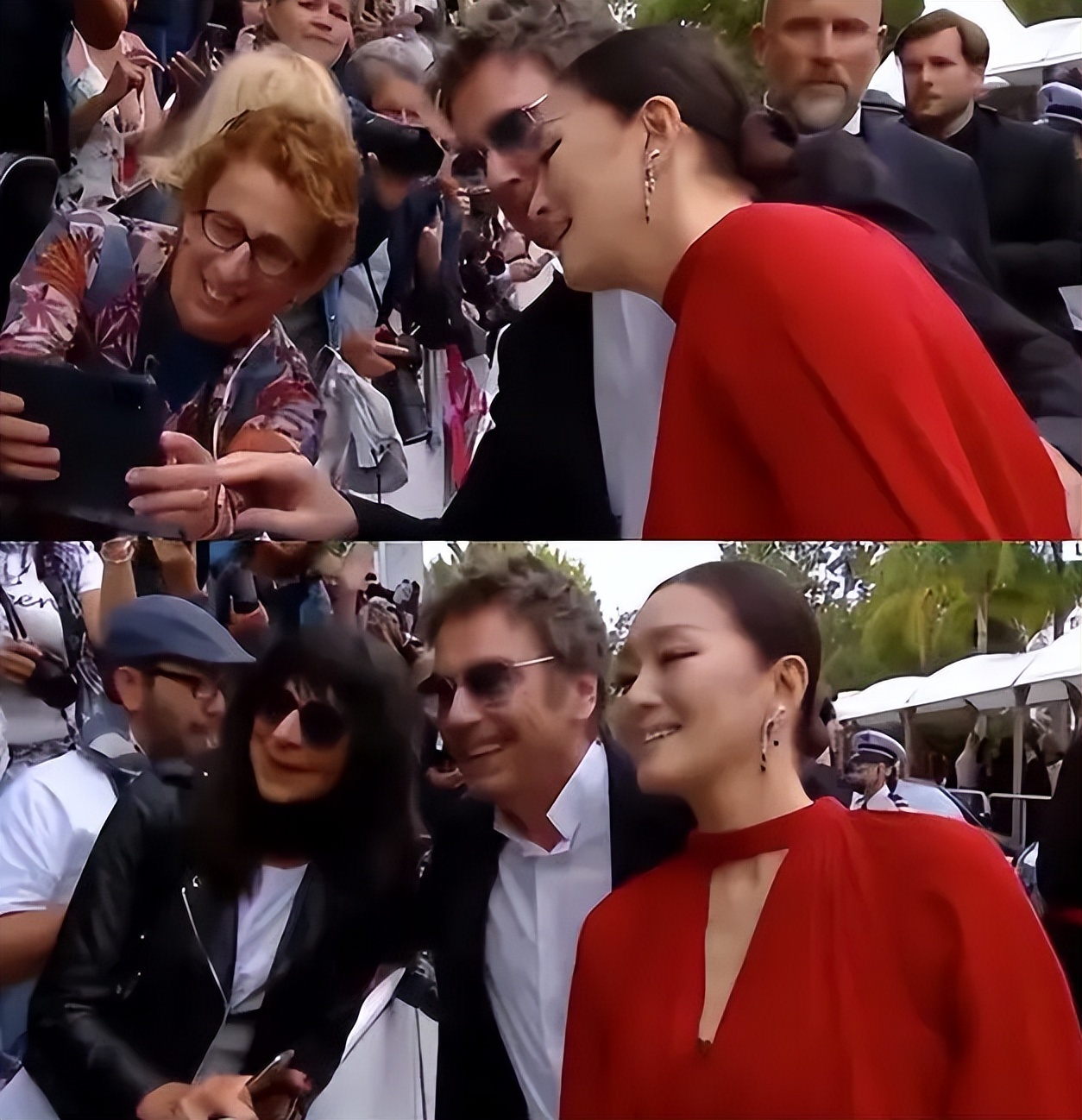 Gong Li wore a red "battle robe" and appeared on the Cannes red carpet ...