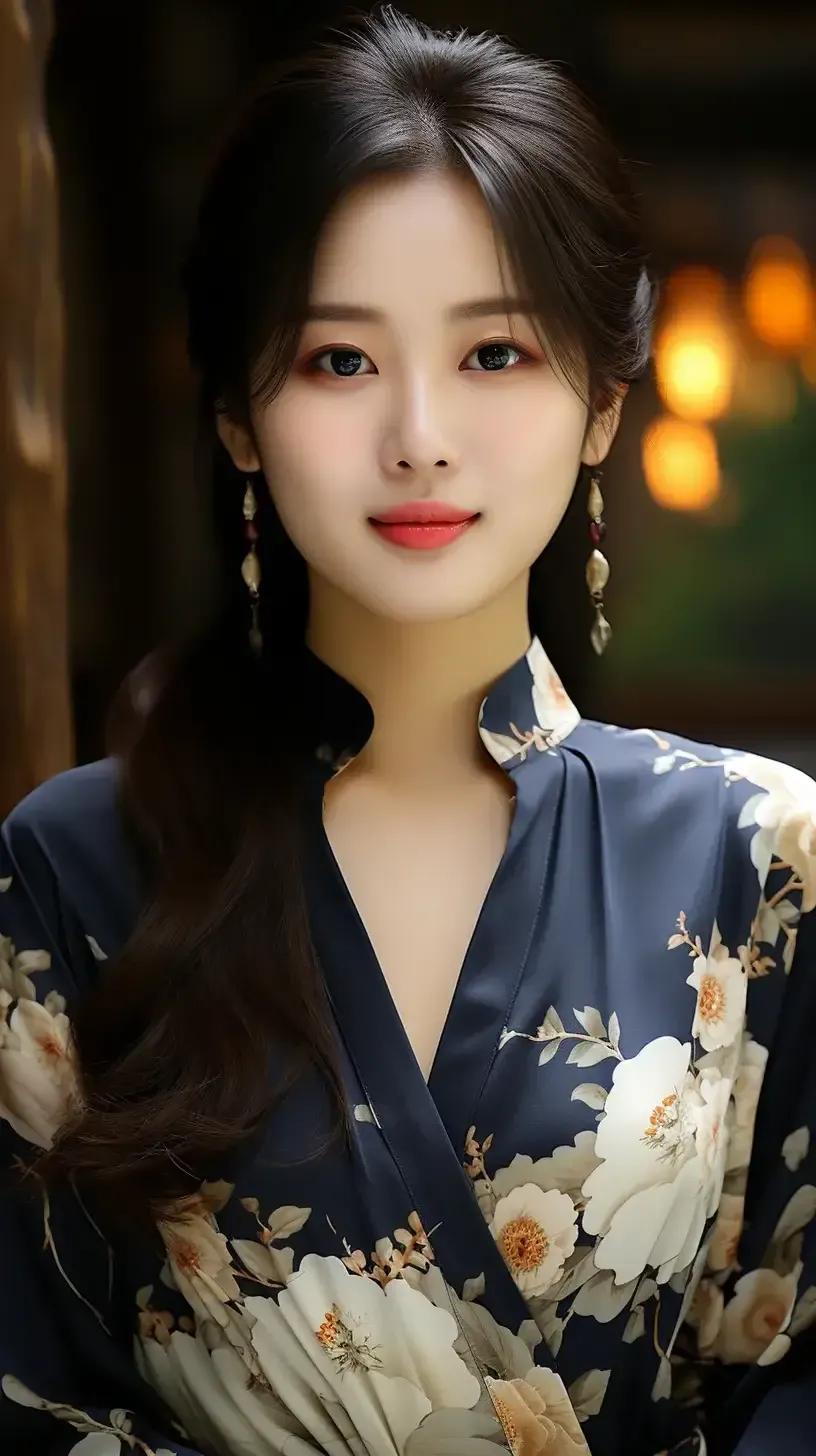 The facial features are exquisite, gentle and pleasant, the face is ...