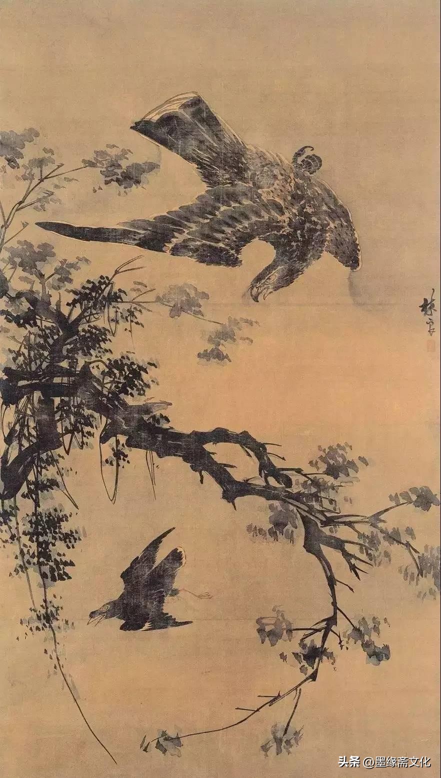 The painting style of flowers and birds by Ming Dynasty painter Lin ...