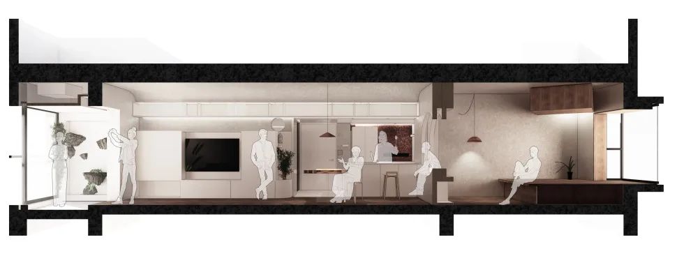 Install a "courtyard" in a 90-square-meter building, and see how a ...