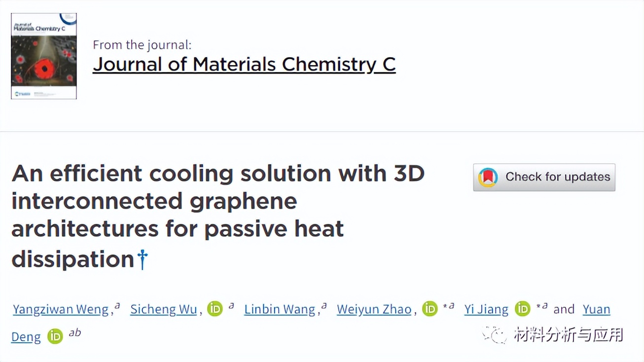 Efficient cooling solution with 3D interconnected graphene architecture ...