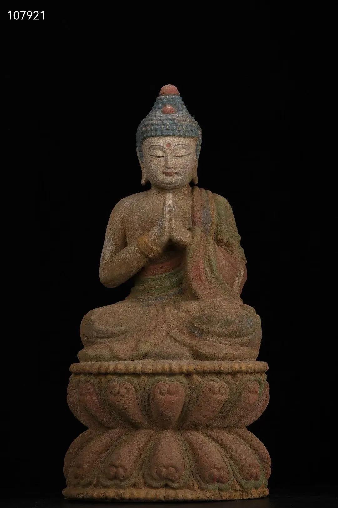 The seated statue of Sakyamuni Buddha is 51cm high, 24cm wide, 20cm ...