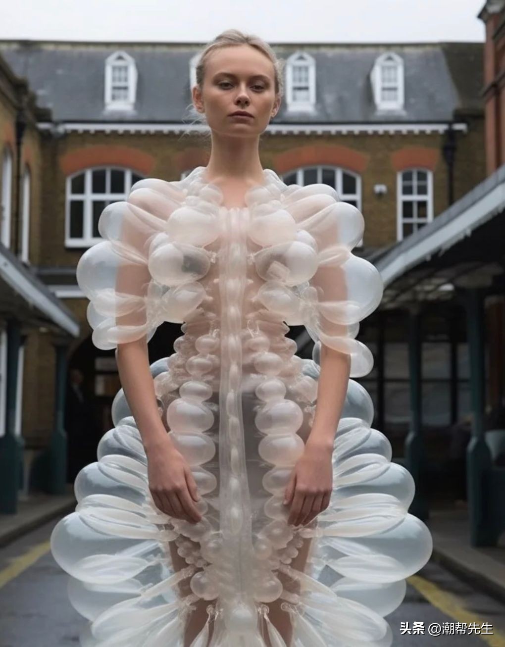 Incomprehensible fashion! A model walks the runway wearing an ...