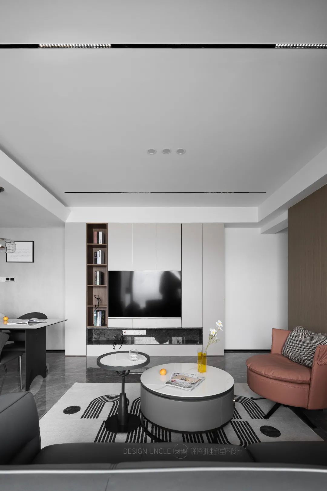 128 square meters of modern light luxury, gray and white create a ...