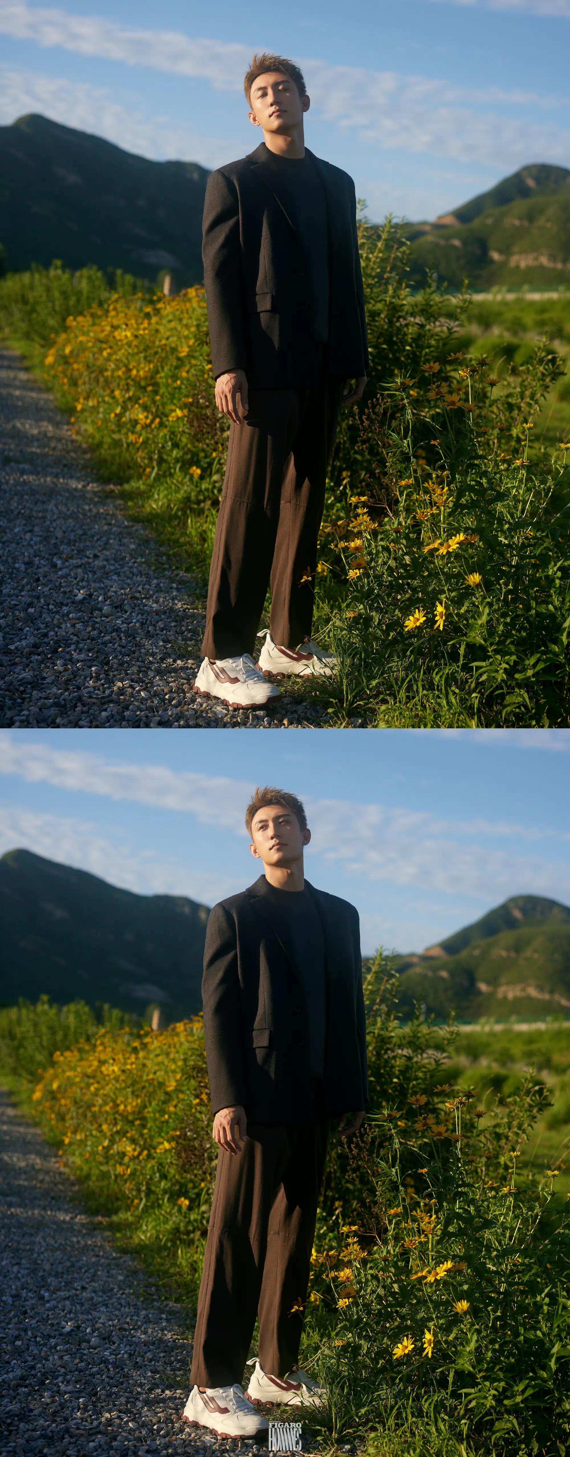 Huang Jingyu's blockbuster sunset in the wilderness is wild and cool ...