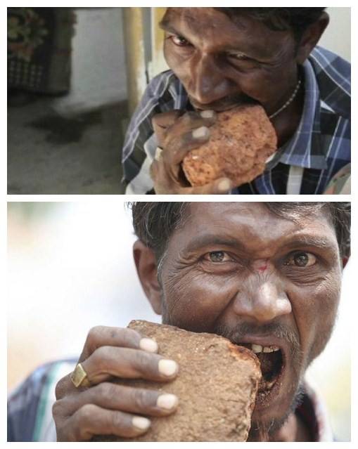 The man has to eat 6 catties of bricks every day. After eating for more ...