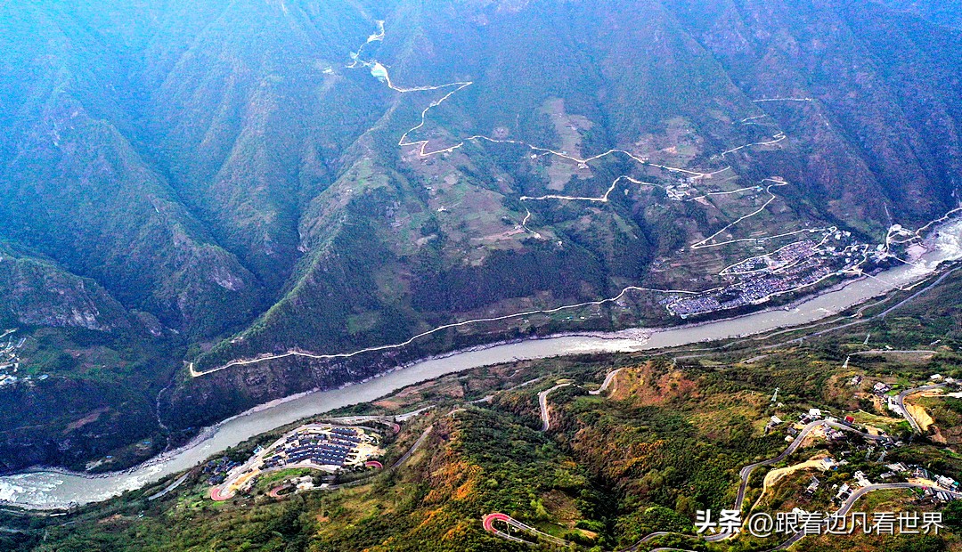 Walking into the Nujiang River: Aerial Photography of Laomudeng Village ...