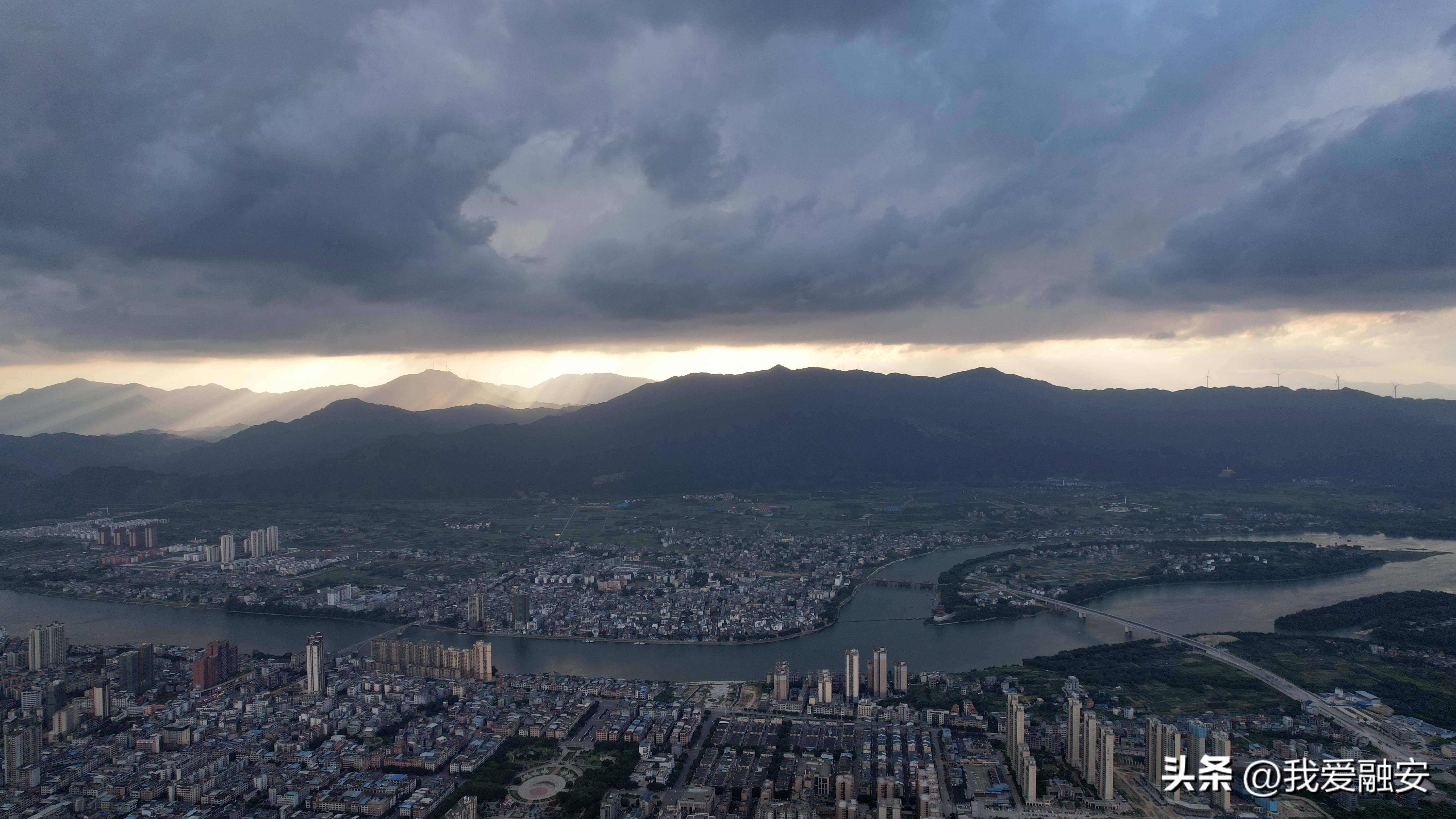 Drone aerial photography of the beautiful scenery of Rongjiang in the ...