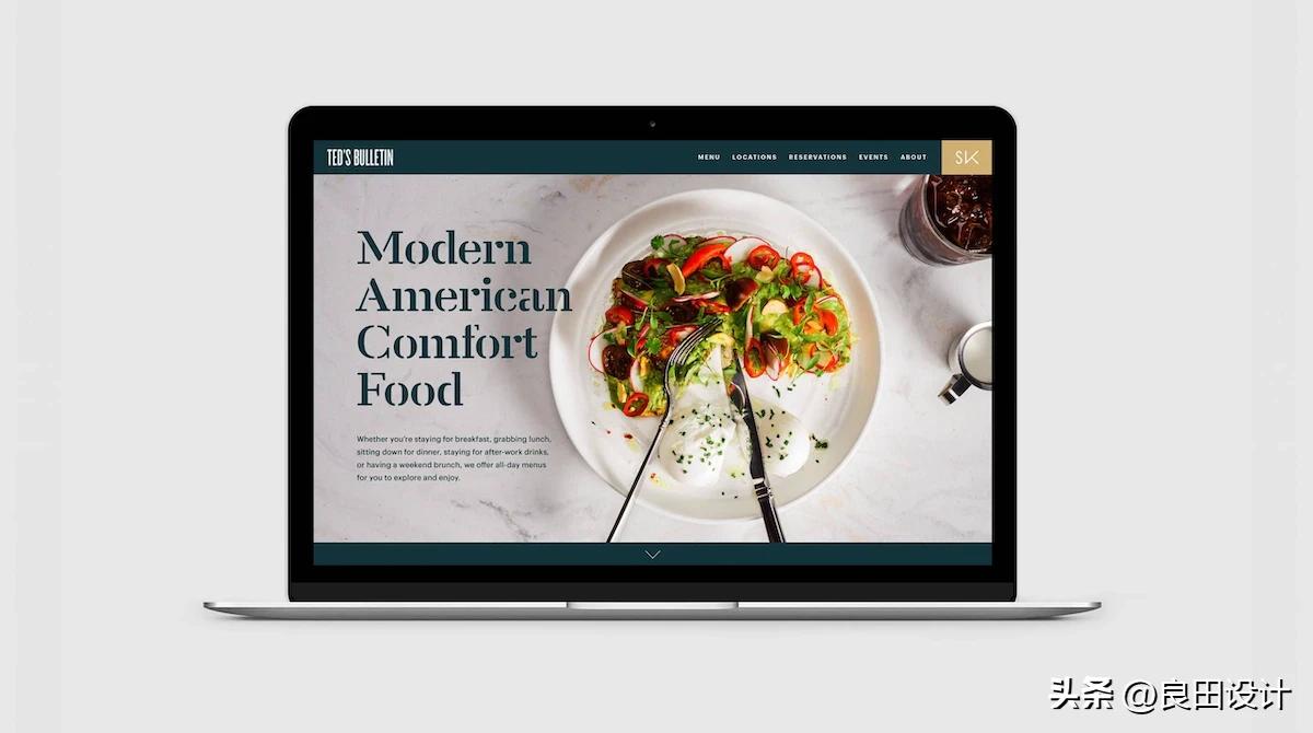 American cuisine Ted's restaurant visual identity design - iNEWS