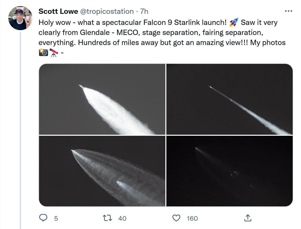 "Picture Tour" SpaceX rocket showing stunning visual effects at a speed ...