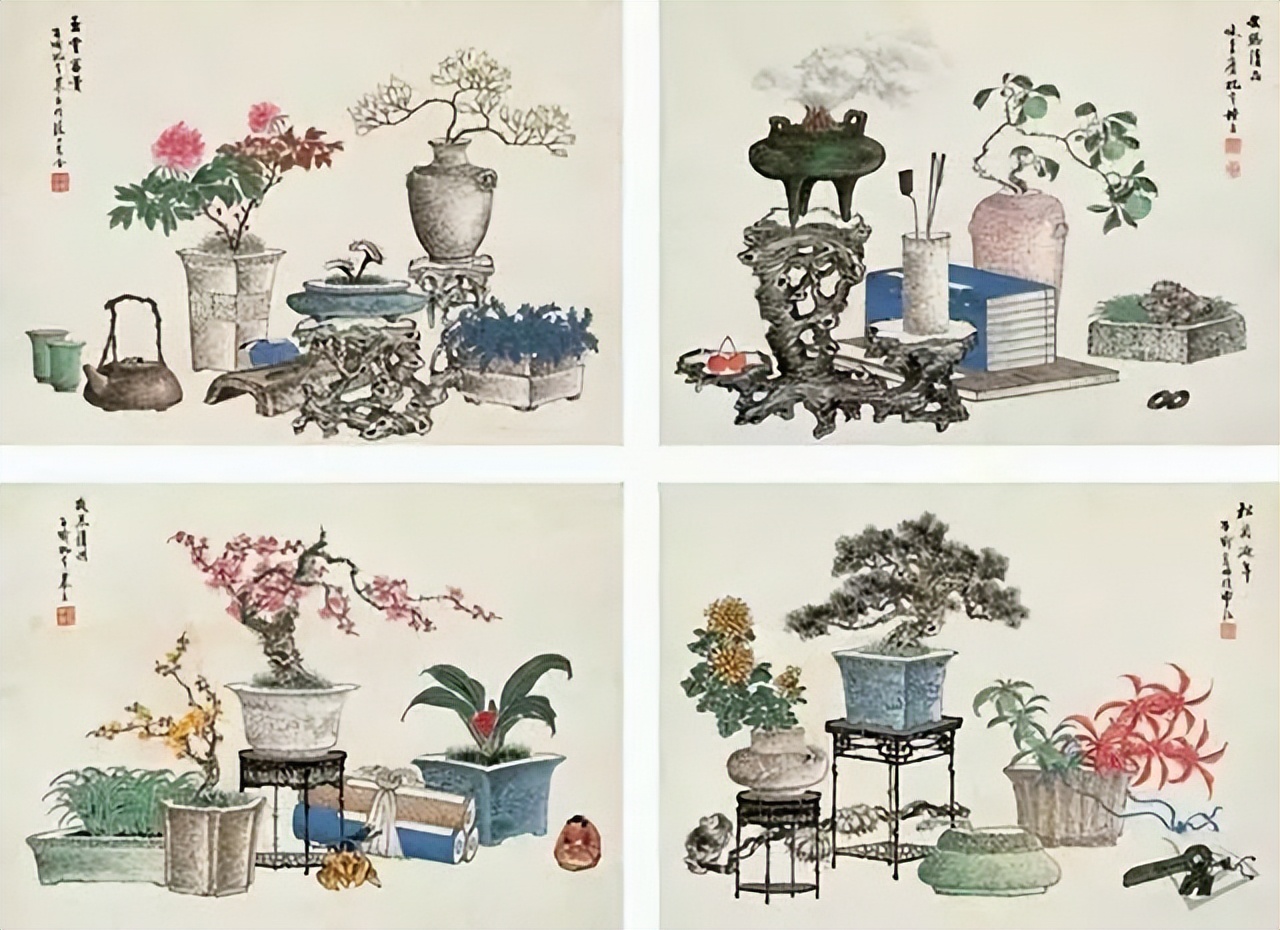 Ancient bronze tripods, Qin bricks and Han tiles, Chinese paintings of ...