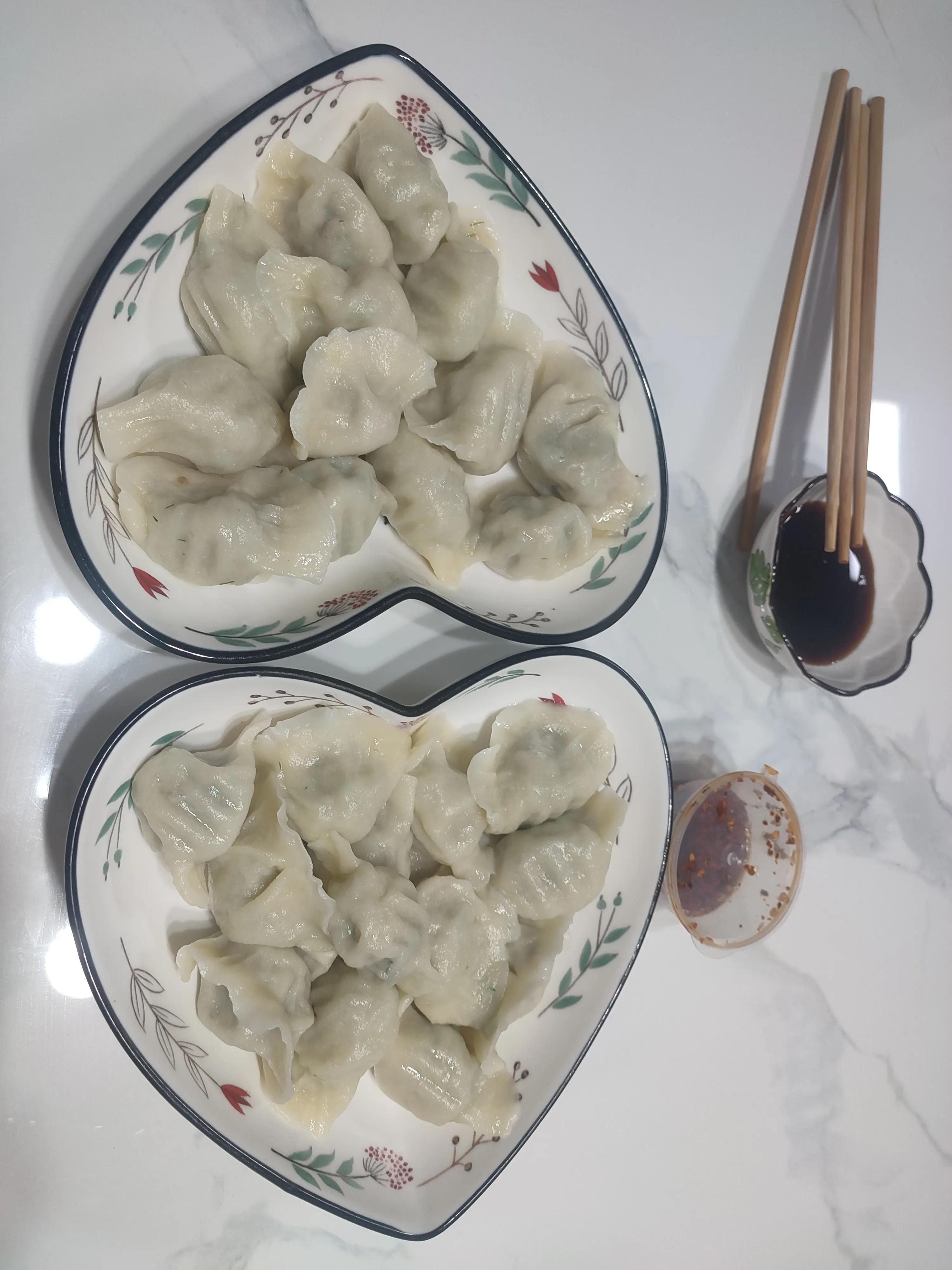 In the evening, my mother-in-law made dumplings, which were delicious ...