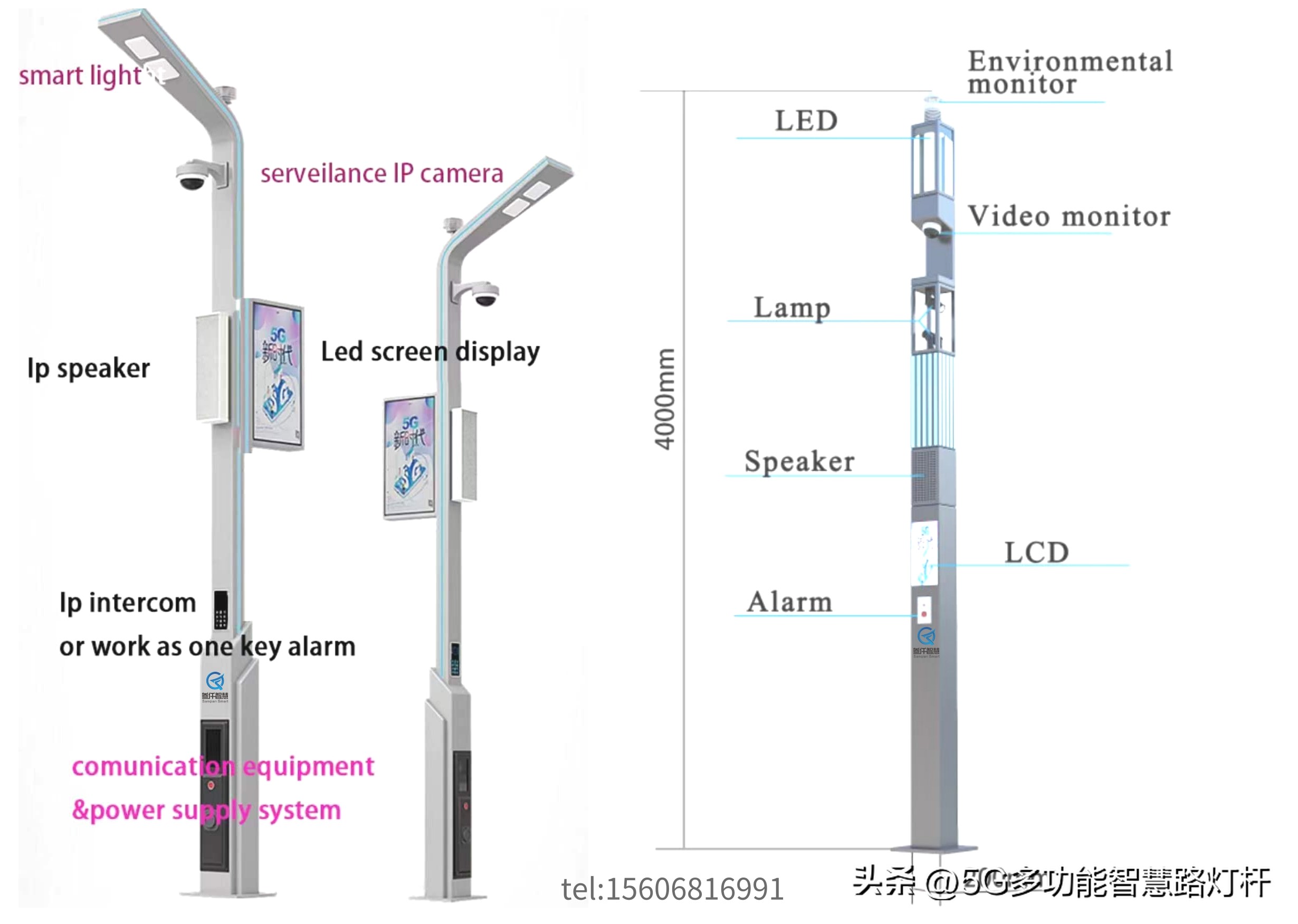 How about Sanqian Smart Street Light Pole? Features - iMedia