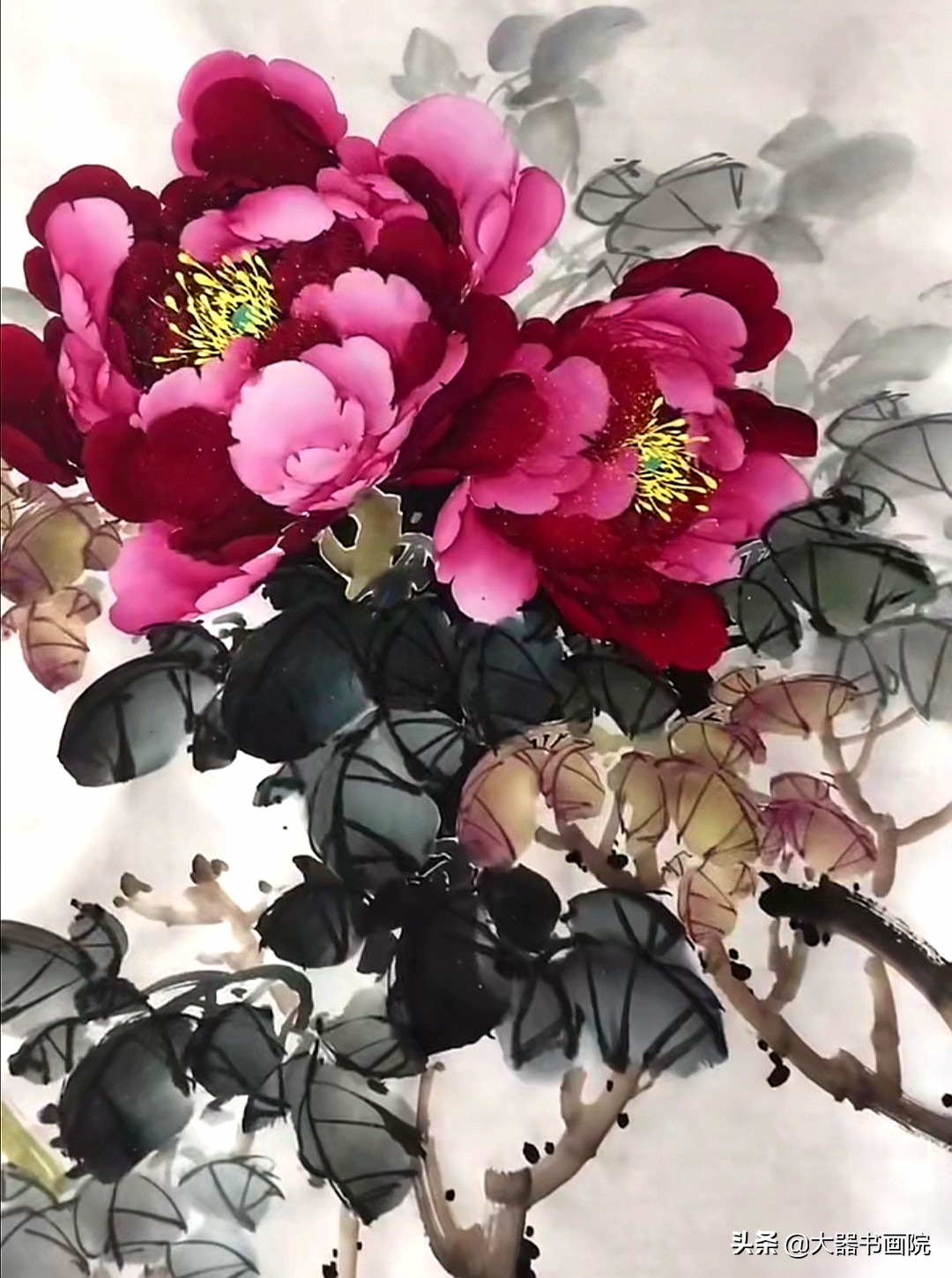 The three-dimensional drawing skills of Chinese painting peony are ...