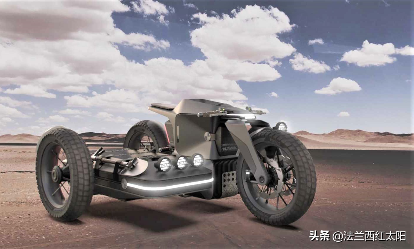 A futuristic combined all-electric eco-friendly motorcycle from ...