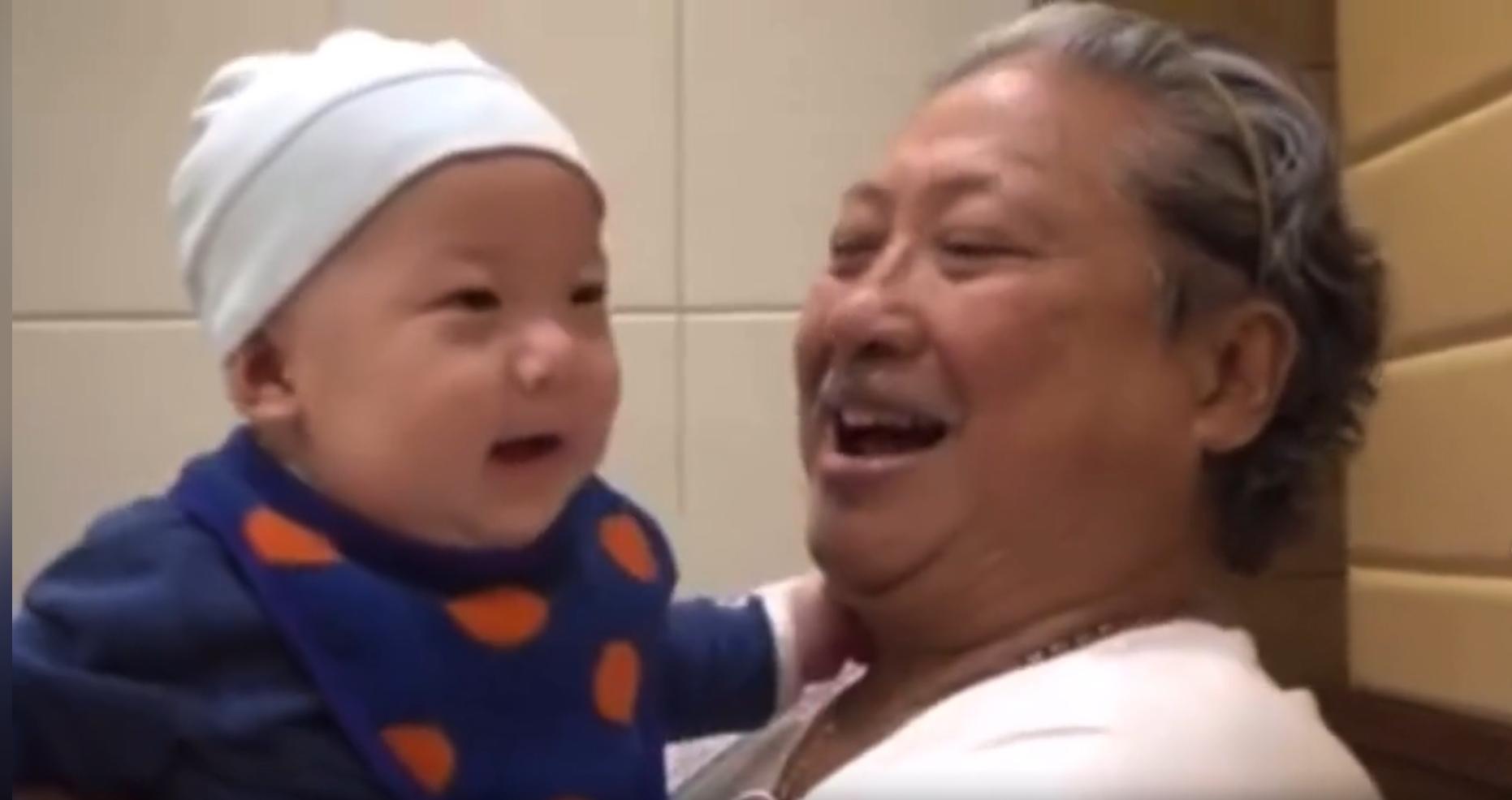 70-year-old Sammo Hung hugged his grandson and kissed him fiercely. The ...