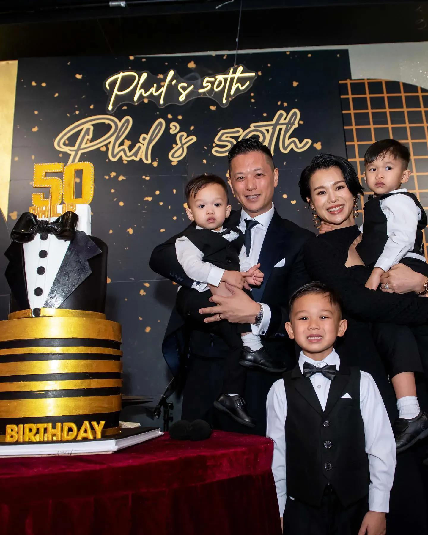 Myolie Wu's husband posted a family photo to celebrate his youngest son ...