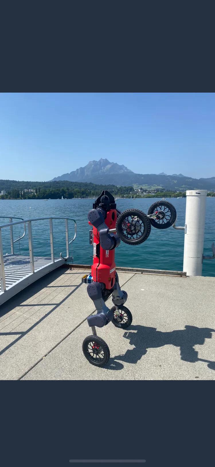 Four-wheeled upright robot, exercise recorder, plateau patrol assistant ...