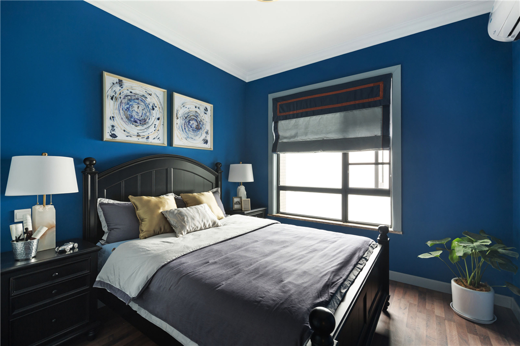 133 flat blue Nordic style four-bedroom, shining with distinctive light ...