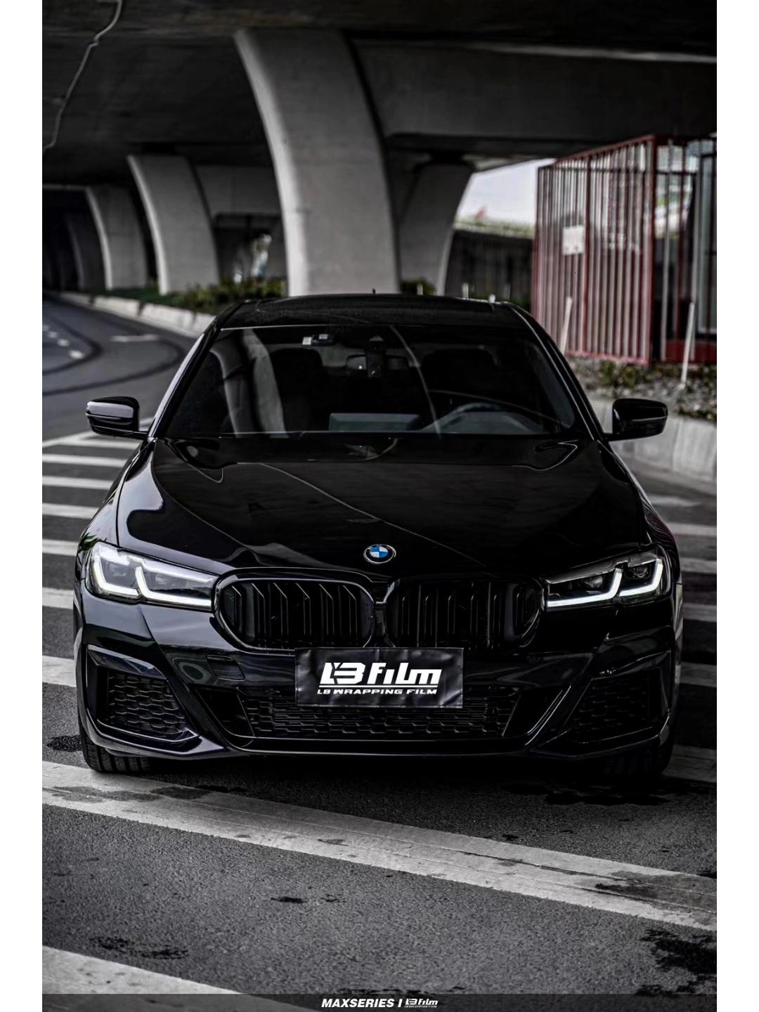 BMW 5 Series LBFILM color change film super bright piano black, black enough cool enough stylish ...