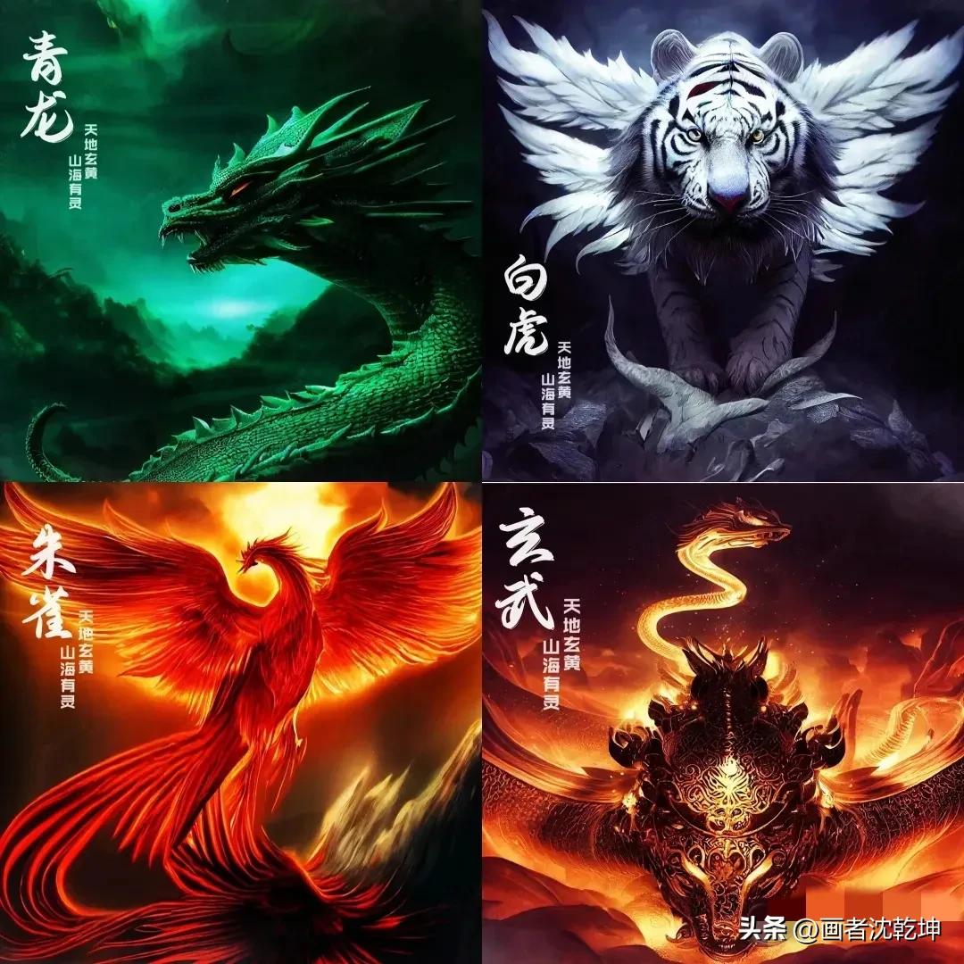 The four sacred beasts of the national tide, Qinglong, Baihu, Suzaku, Xuanwu - iMedia