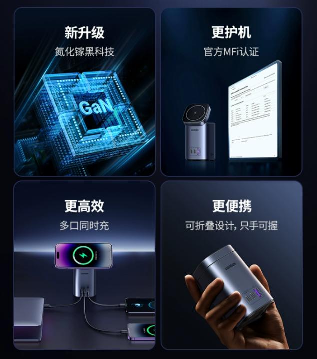 3-port fast charging + original MagSafe wireless charging module ...