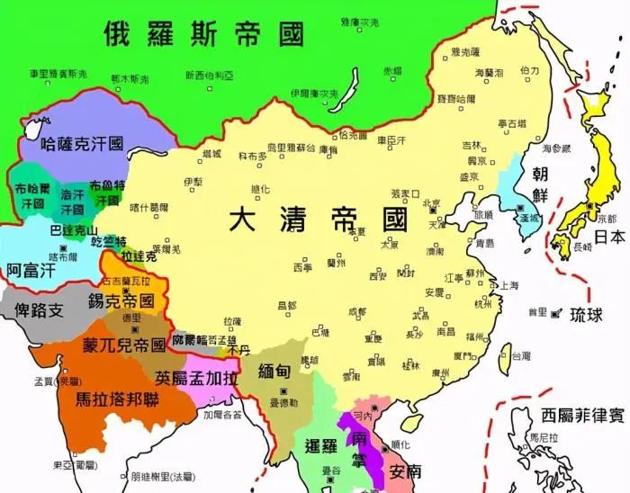 How much land did the Qing Dynasty lose? The "Map of National Shame ...