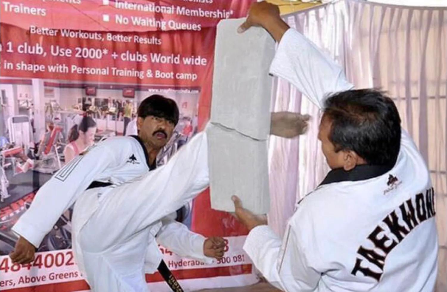 The 59-year-old Indian martial arts master has set 15 Guinness records ...