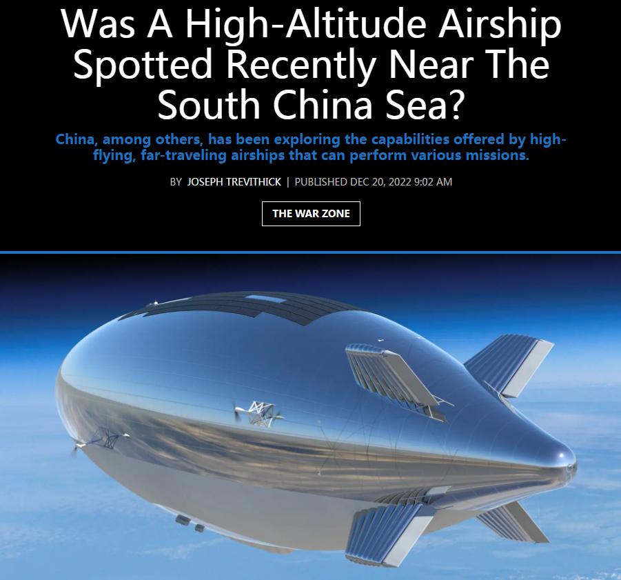 U.S. media: Chinese stratospheric airships appear in the airspace of ...