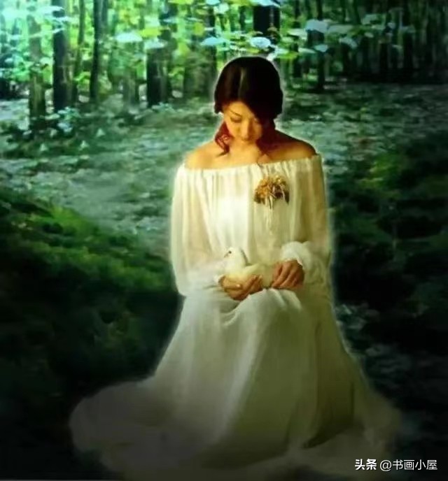 Body art oil painting, perfectly showing the graceful figure of a woman ...