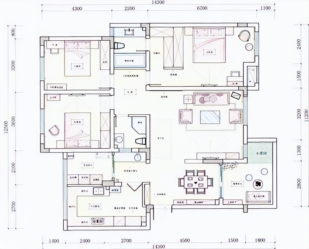The 135-square-meter new house has been hard-fitted, and the furniture ...