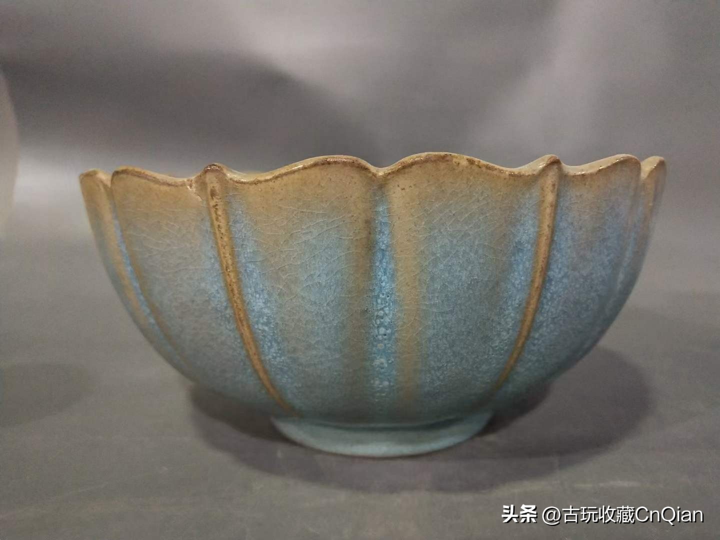 Jun kiln rose purple spot lotus petal bowl [old collection] 9cm high ...