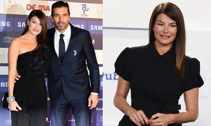 Football goalkeeper holds hands with silver-haired goddess! Buffon's ...