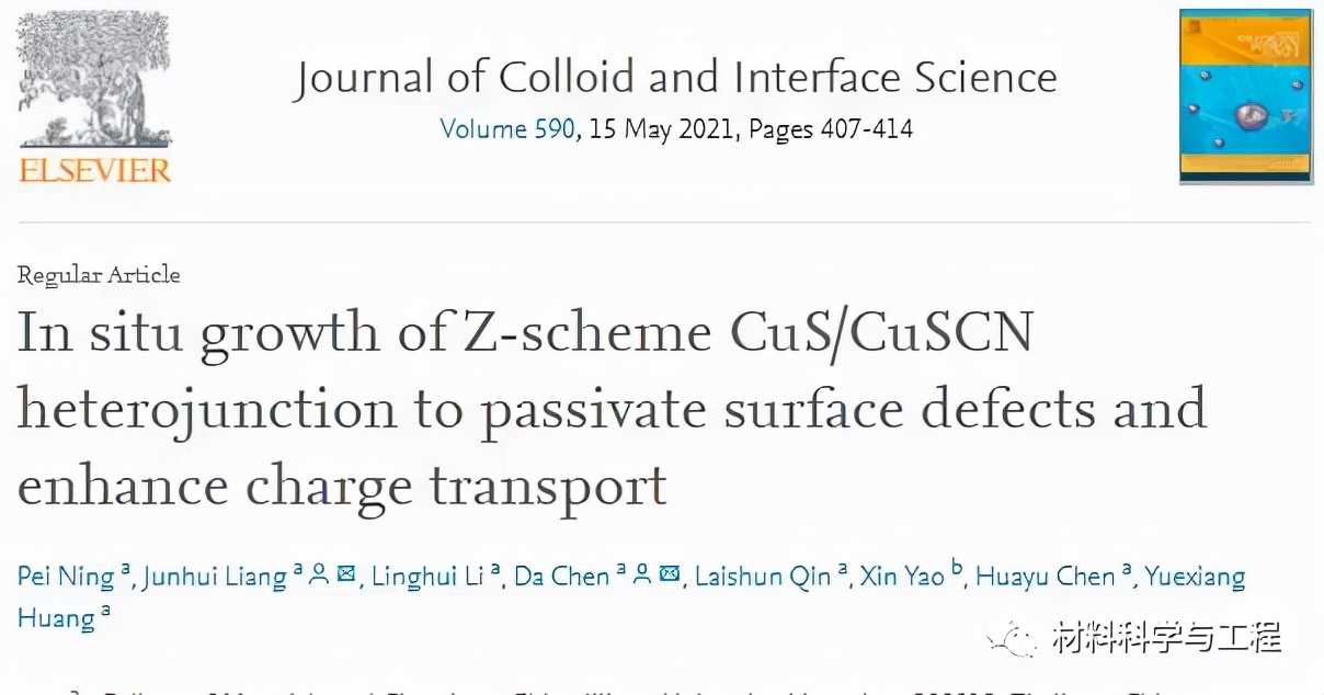 Medium and large "JCIS": In-situ growth of Z-type heterojunction ...
