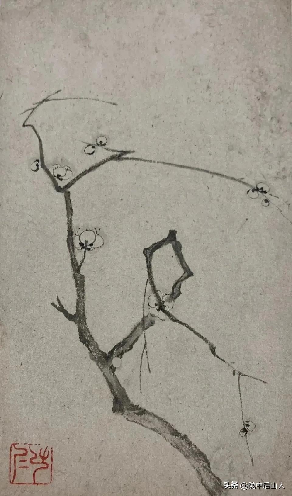 Hongren's painting of plum blossoms: the quiet artistic conception between concise brushwork and ...