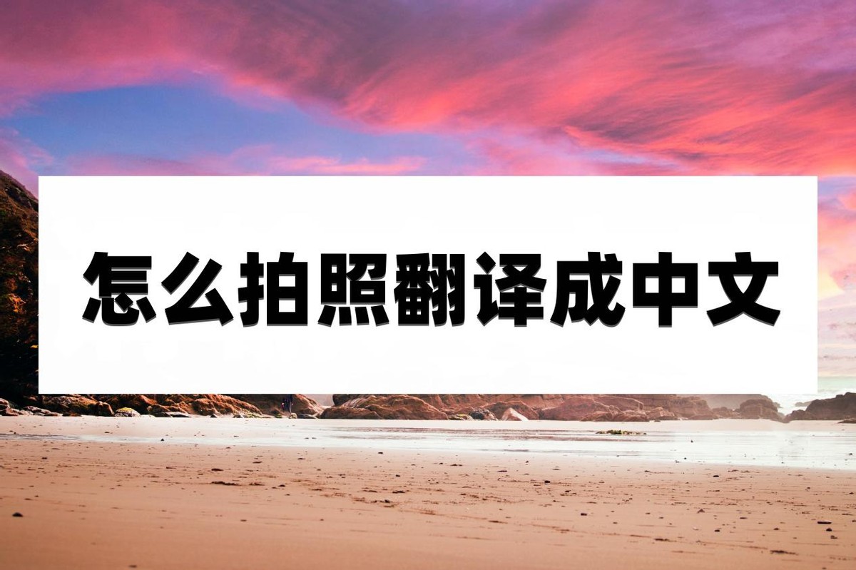 How to take a photo and translate it into Chinese? These translation ...