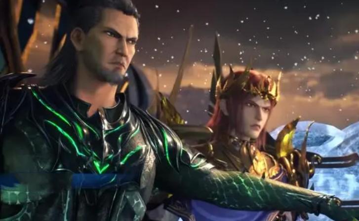 Guangling Douluo strikes from a frontal angle, with white hair and ...