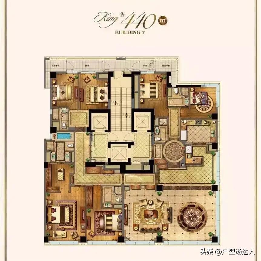 The 440-square-meter top-level flat floor is made by a well-known ...